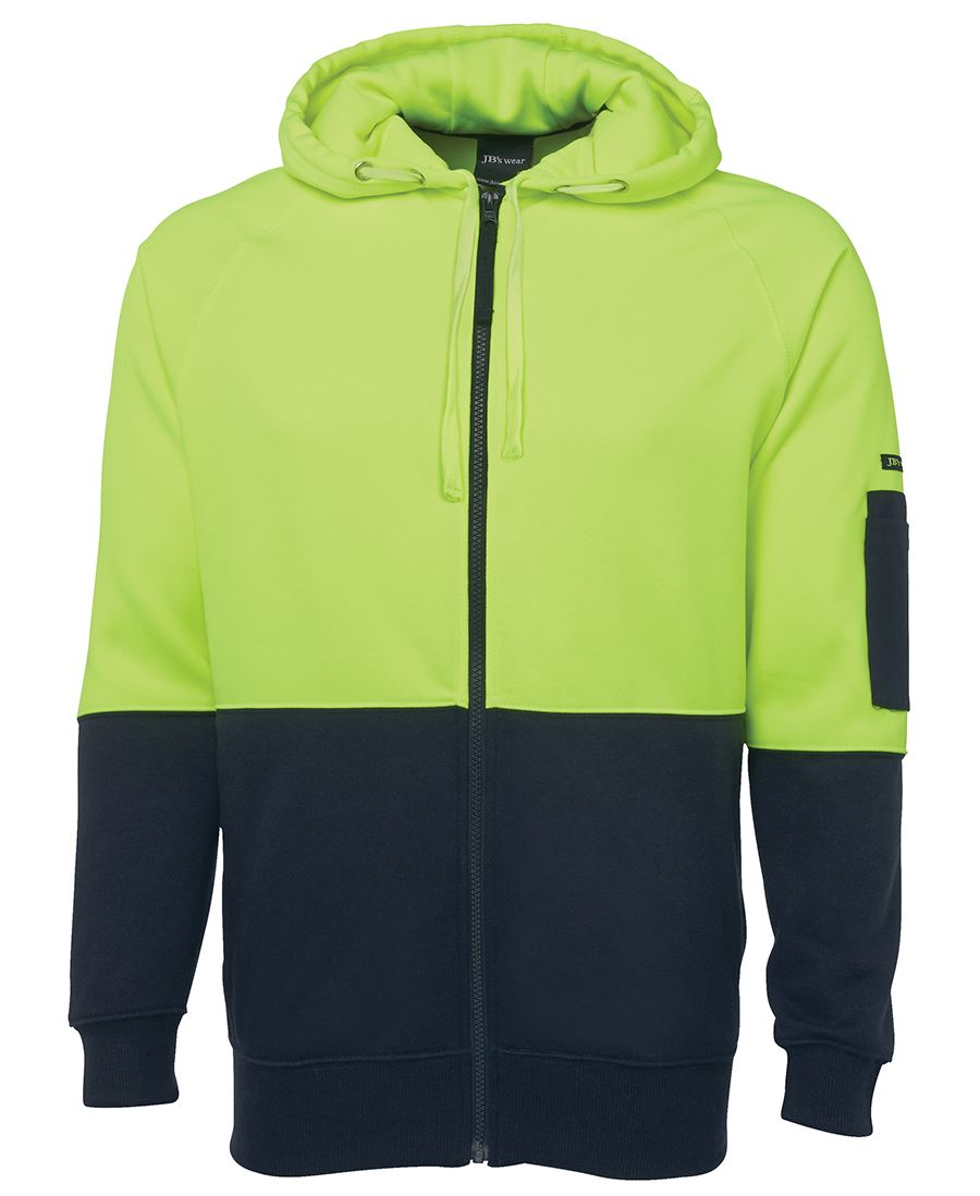 HI VIS FULL ZIP FLEECY HOODIE – Logoland